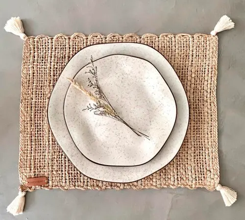 TALLO DE OLIVO Rectangular Placemat With Tasselsset Of 4