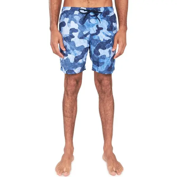 BROOKLYN BRIGADE Slim Fit Camouflage Swim Trunks - Blue