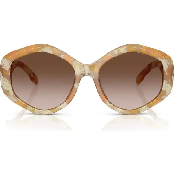 Tory Burch Kira Geometric Sunglasses - Honey Horn
