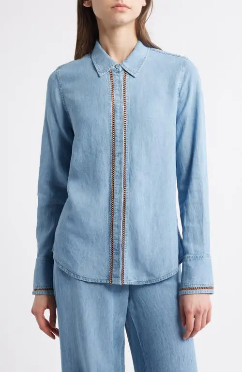 Kobi Halperin Chain Trim Denim Shirt