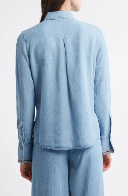 Kobi Halperin Chain Trim Denim Shirt