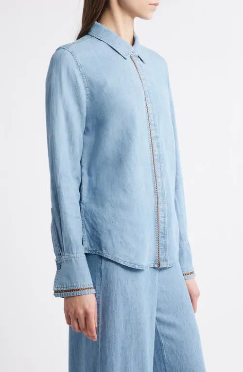 Kobi Halperin Chain Trim Denim Shirt