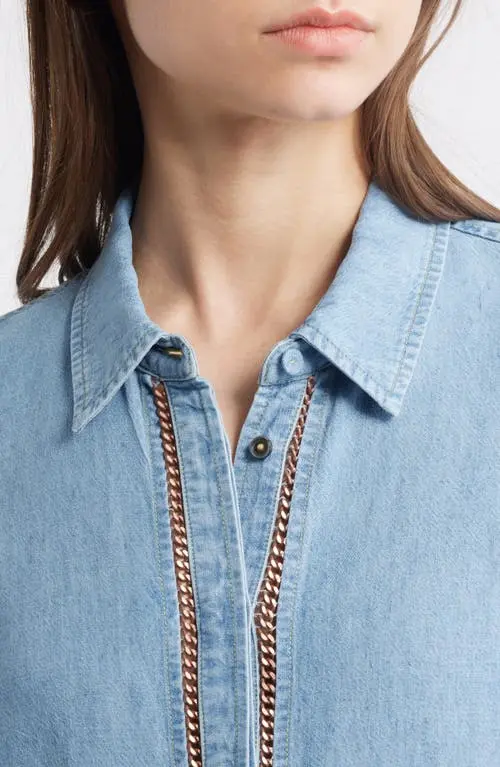 Kobi Halperin Chain Trim Denim Shirt