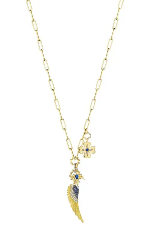 Hueb Penka Diamond And Sapphire Necklace - Yellow Gold