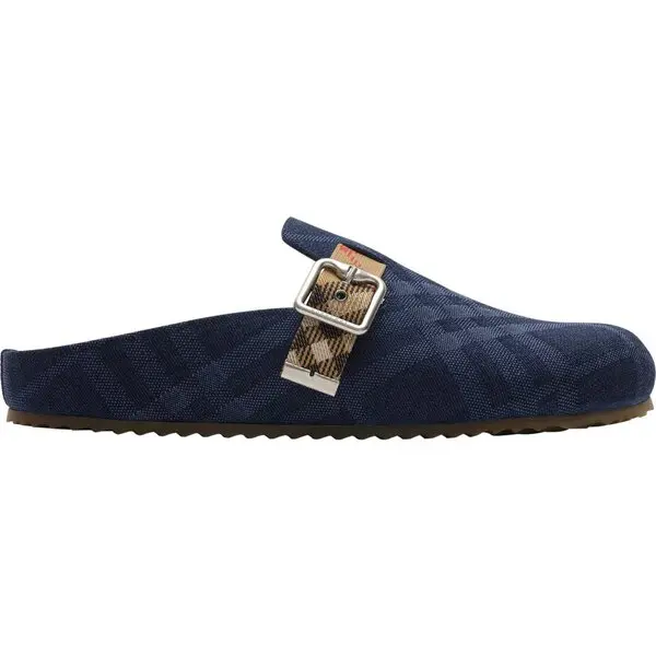 Burberry Suede Urchin Clogs - Navy