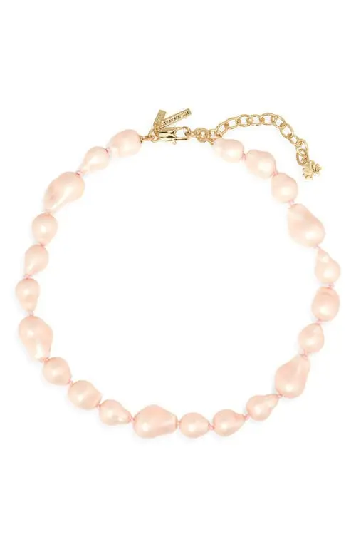 Lele Sadoughi Baroque Imitation Pearl Collar Necklace - Rose