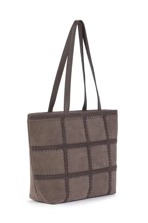 THE SAK Metro Tote Bag - Mushroom Suede Patch