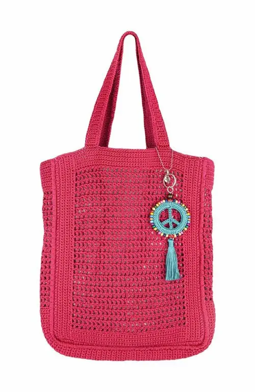 THE SAK Lanie Market Hand Crochet Tote Bag - Magenta Flower
