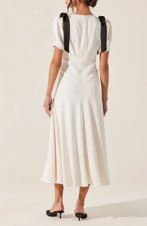 ciela dress in cream Ciela Bow Puff Sleeve Dress