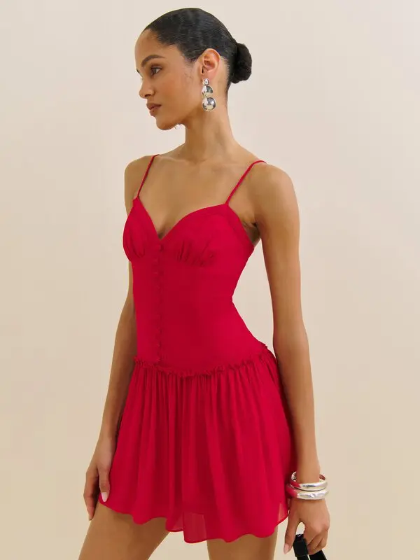REFORMATION Citrus Mini Dress - Red