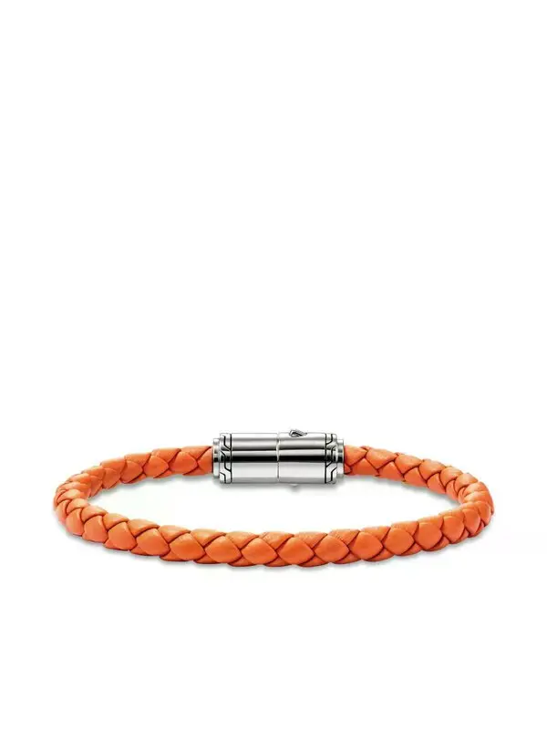 John Hardy Braided Leather Bracelet - Silver