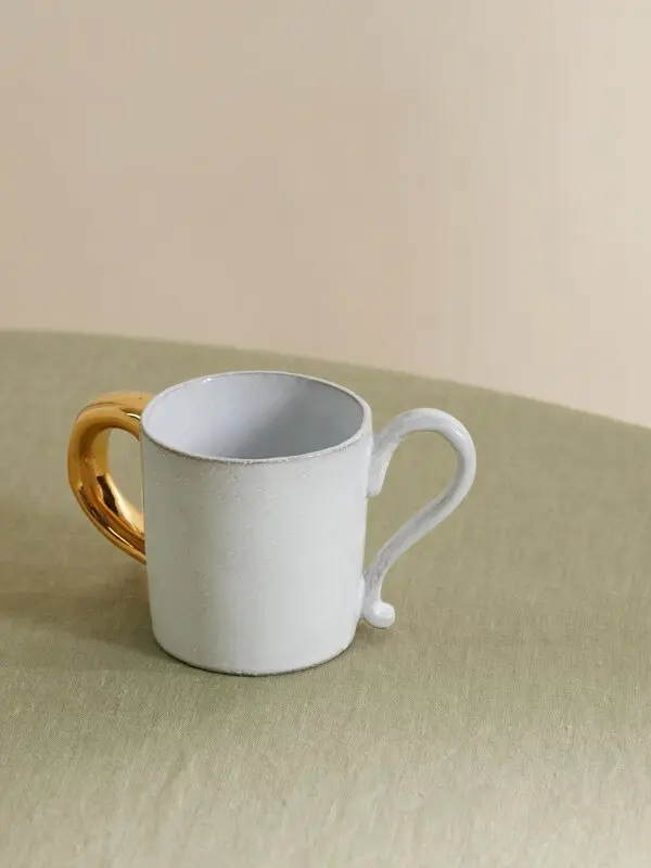 ASTIER DE VILLATTE Sacai Gold-plated Ceramic Coffee Cup - White
