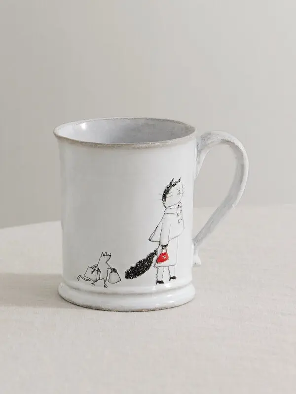 ASTIER DE VILLATTE Grace Coddington Keeping Up Painted Ceramic Mug - White