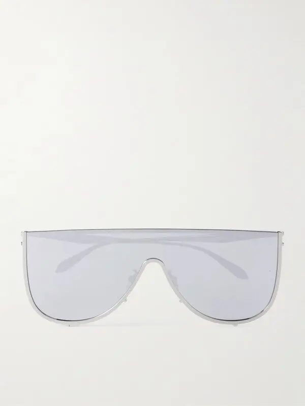 Alaïa Mask Large D-frame Sunglasses - Silver