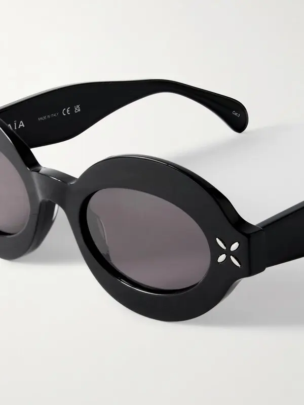 Alaïa Oval-frame Sunglasses - Black
