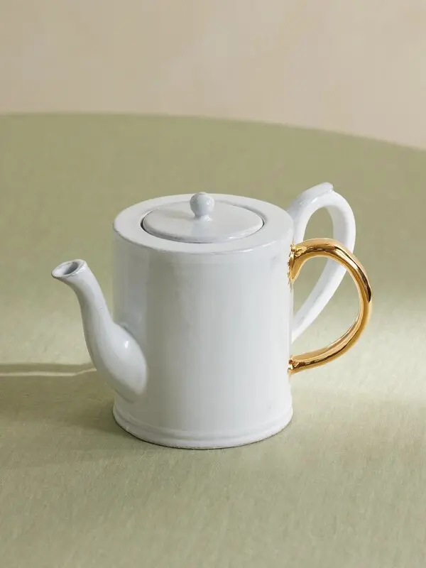ASTIER DE VILLATTE Sacai Gold-plated Porcelain Teapot - White
