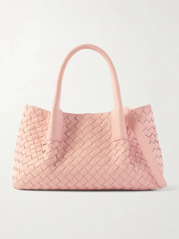 Bottega Veneta Pinacoteca Mini Intrecciato Leather Tote - Pink