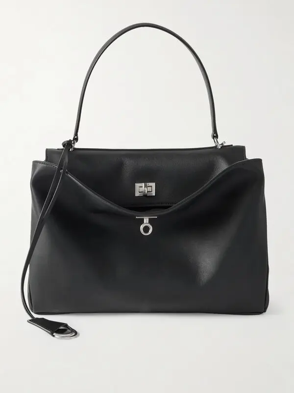Balenciaga Rodeo Medium Leather Shoulder Bag - Black