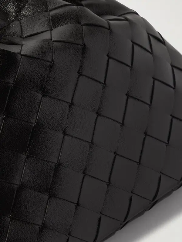 Bottega Veneta Mini Intrecciato Leather Pouch - Black