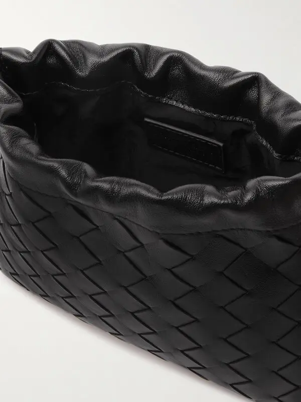 Bottega Veneta Mini Intrecciato Leather Pouch - Black