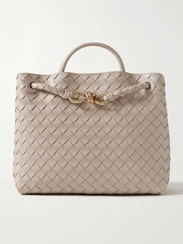 Bottega Veneta Andiamo Medium Intrecciato Leather Tote - Neutrals