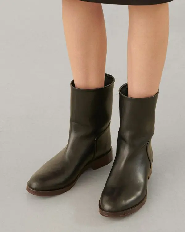 Veronica De Piante Margaux Leather Ankle Boots - Black