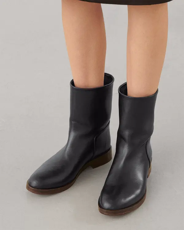 Veronica De Piante Margaux Leather Ankle Boots - Black