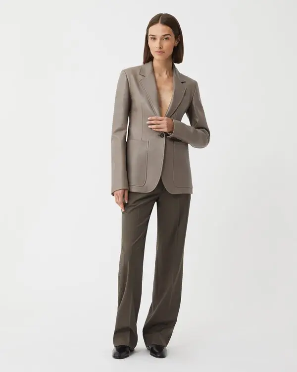 Veronica De Piante Faye Nappa Leather Jacket - Gray