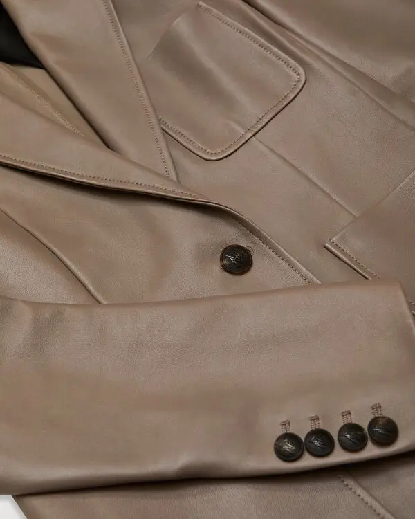 Veronica De Piante Faye Nappa Leather Jacket - Gray