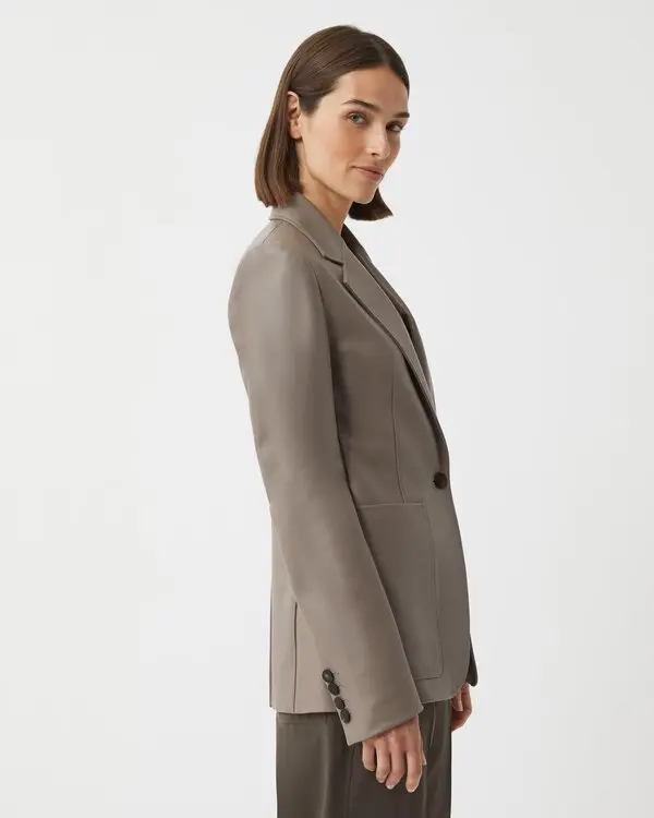 Veronica De Piante Faye Nappa Leather Jacket - Gray