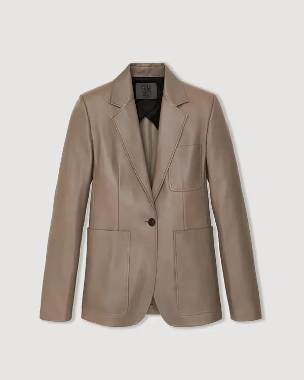 Veronica De Piante Faye Nappa Leather Jacket - Gray