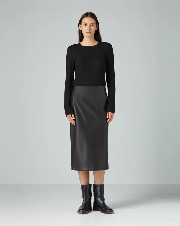 Veronica De Piante Nova Nappa Leather Skirt - Black
