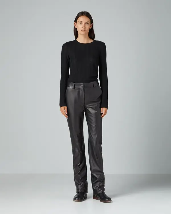 Veronica De Piante Mick Nappa Leather Trousers - Black