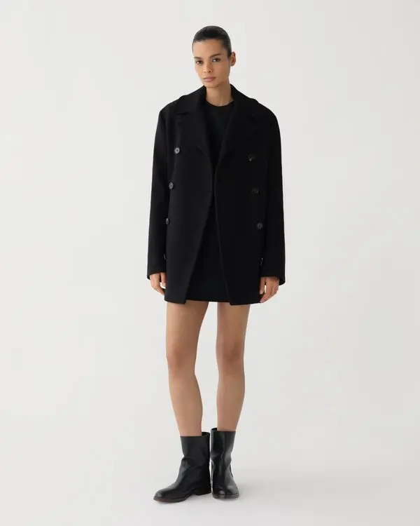 Veronica De Piante Claudia Melton Wool Pea Coat - Black