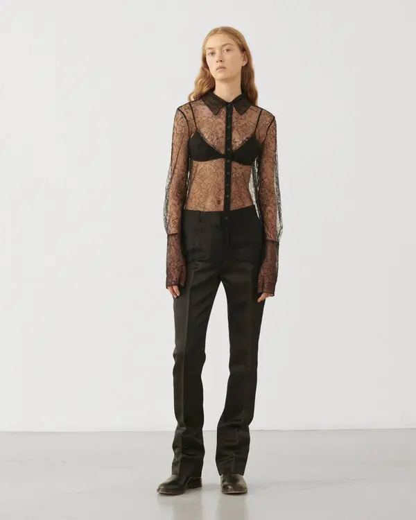 Veronica De Piante Livia Lace Shirt - Black