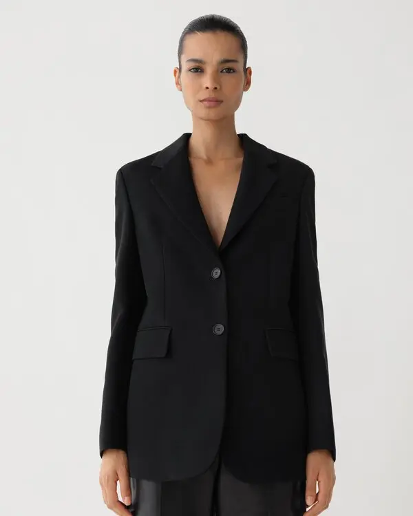 Veronica De Piante Enrico Jacket In Wool Viscose - Black