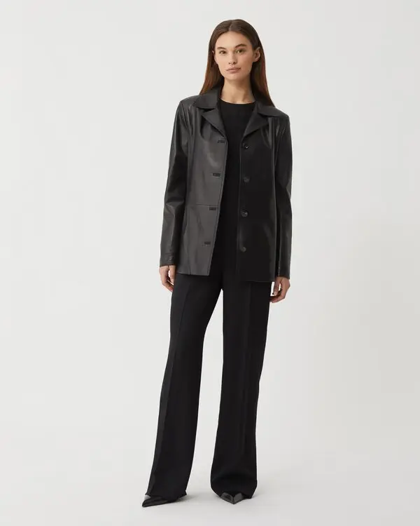 Veronica De Piante Blaire Nappa Leather Jacket - Black