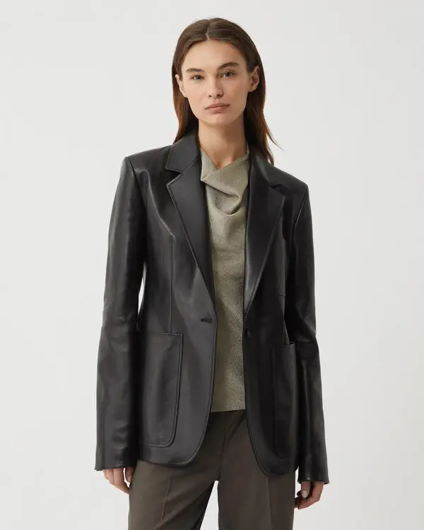 Veronica De Piante Faye Nappa Leather Jacket - Black