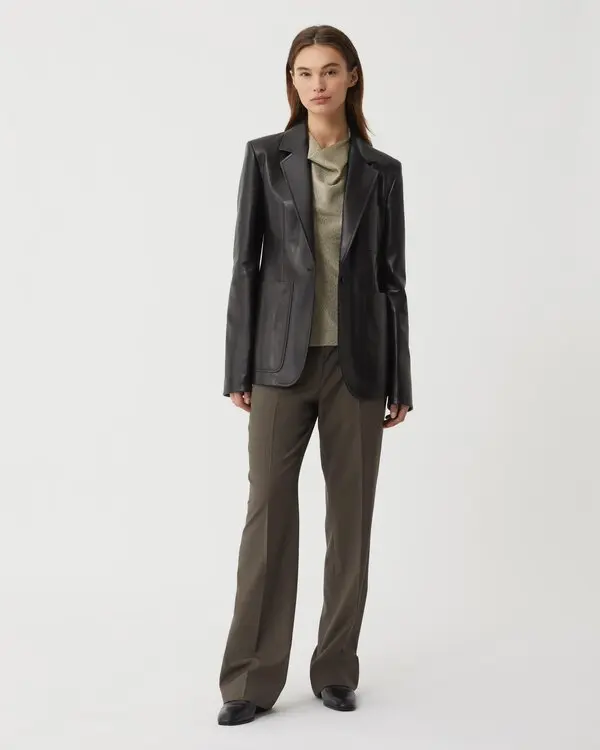 Veronica De Piante Faye Nappa Leather Jacket - Black