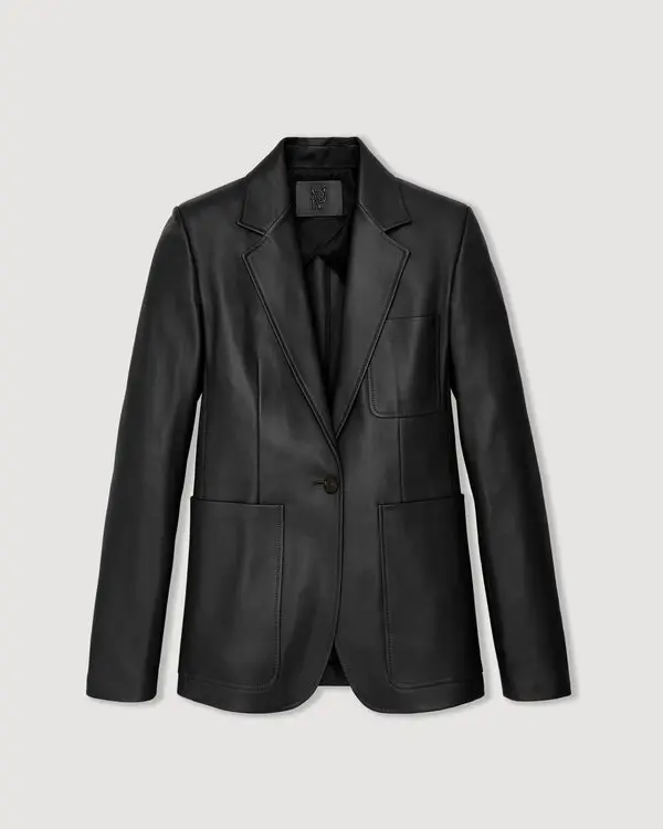 Veronica De Piante Faye Nappa Leather Jacket - Black