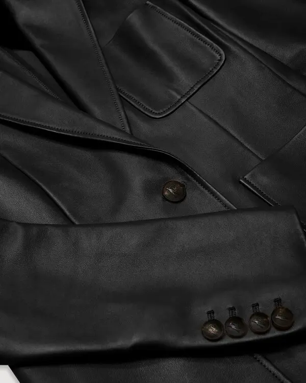 Veronica De Piante Faye Nappa Leather Jacket - Black