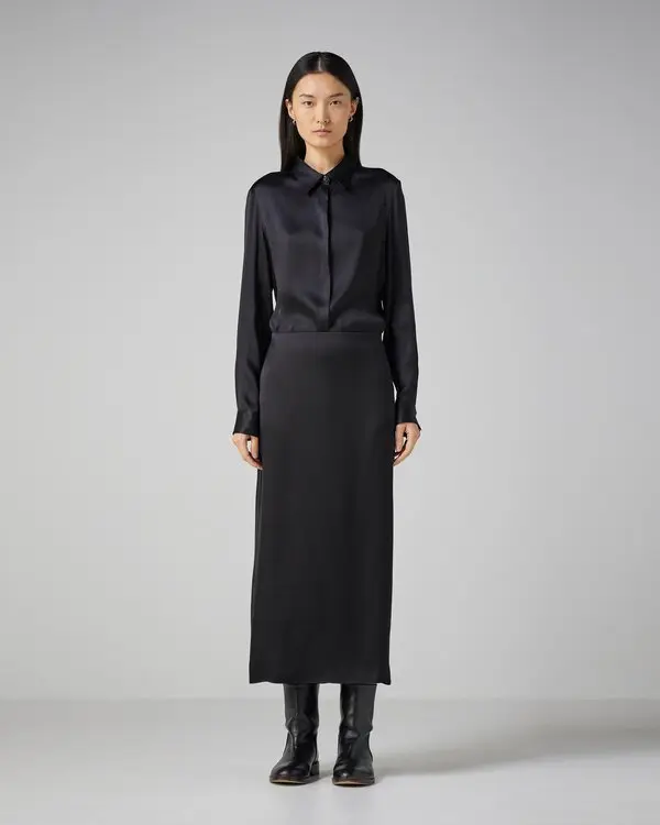 Veronica De Piante Bianca Skirt In Washed Silk