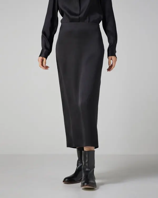 Veronica De Piante Bianca Skirt In Washed Silk