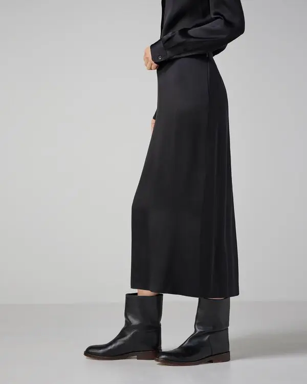 Veronica De Piante Bianca Skirt In Washed Silk