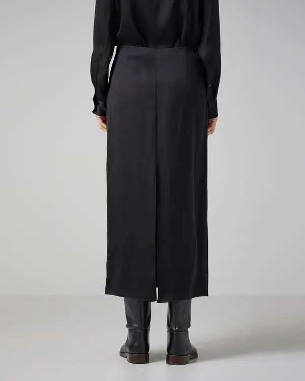 Veronica De Piante Bianca Skirt In Washed Silk