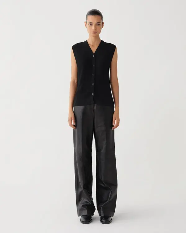 Veronica De Piante Alice Merino Wool Vest - Black