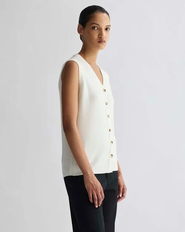 Veronica De Piante Alice Merino Wool Vest - White