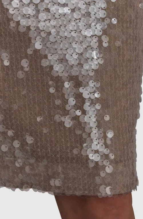 Donna Karan New York Sequin Pencil Midi Skirt