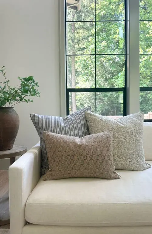 LINEN & JAMES Conrad | Coastal Blue Stripe Pillow Cover