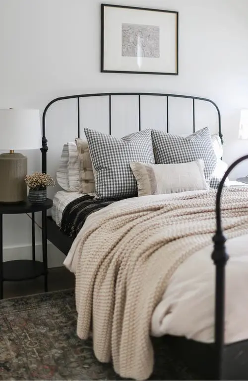 LINEN & JAMES Dean Dark Gingham Pillow Cover